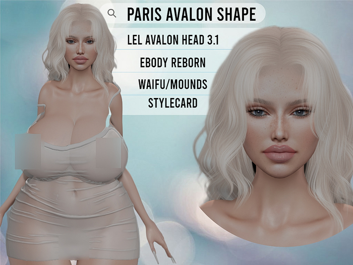 Second Life Marketplace - Clewby - Paris Avalon Shape